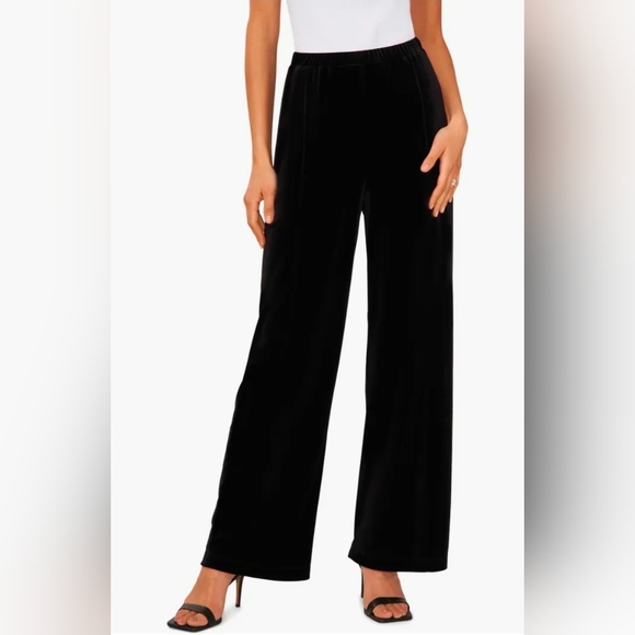 Halogen | Pants & Jumpsuits | Halogen Black Velvet Wide Leg Pull On ...